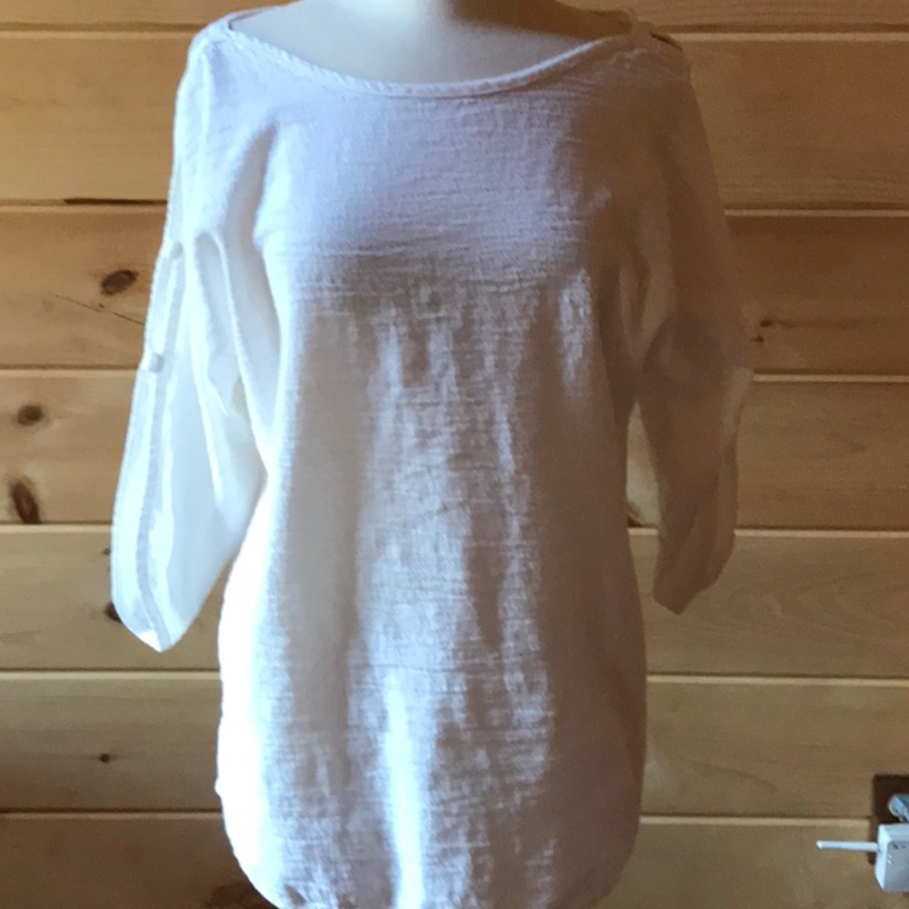 Soft Surroundings Bright White Tunic, Size Pl - Gem